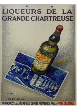 Affiche ancienne Chartreuse "Monastère" | Objets, goodies et access...